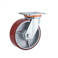China Heavy Duty Red PU Iron Core Caster Wheels 4inch/5inch/6inch/8inch with Brake Included for sale