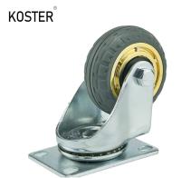 China Plastic Wheel 3inch to 5inch Golden Free Wheel Trolley Dustbin Castor Thickness 32mm for sale