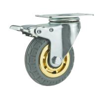 China Plastic Wheel 3inch to 5inch Golden Free Wheel Trolley Dustbin Castor Thickness 32mm for sale