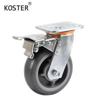 China Industry Trolley Customized Request for Heavy Duty Rigid Rotary Brake and TPR Caster Wheel for sale