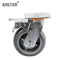 China Industry Trolley Customized Request for Heavy Duty Rigid Rotary Brake and TPR Caster Wheel for sale