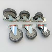 China 110kg Maximum Load 3-5 Inch Grey Free Wheel Rubber Plastic Trolley Dustbin Caster Wheels for sale