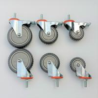 China 110kg Maximum Load 3-5 Inch Grey Free Wheel Rubber Plastic Trolley Dustbin Caster Wheels for sale