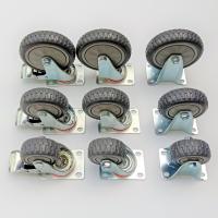 China 110kg Maximum Load 3-5 Inch Grey Free Wheel Rubber Plastic Trolley Dustbin Caster Wheels for sale
