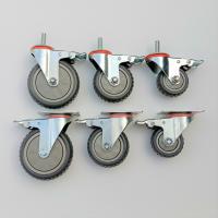 China 110kg Maximum Load 3-5 Inch Grey Free Wheel Rubber Plastic Trolley Dustbin Caster Wheels for sale