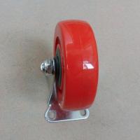 China 75mm/100mm/125mm Industry Barrow Wheels Double Bearing Red Plastic Wheel Castor with Brake for sale