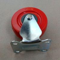 China 75mm/100mm/125mm Industry Barrow Wheels Double Bearing Red Plastic Wheel Castor with Brake for sale