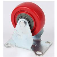 China 75mm/100mm/125mm Industry Barrow Wheels Double Bearing Red Plastic Wheel Castor with Brake for sale