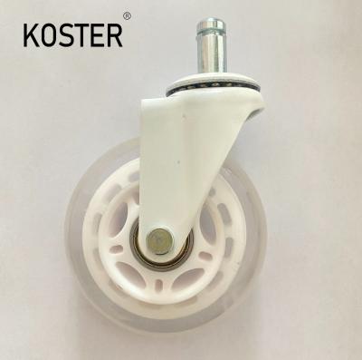 China Wear Resistant Silicone 3inch 75mm White PU Transparent Casters for Furniture Wheels for sale
