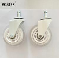 China Wear Resistant Silicone 3inch 75mm White PU Transparent Casters for Furniture Wheels for sale