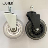 China Wear Resistant Silicone 3inch 75mm White PU Transparent Casters for Furniture Wheels for sale