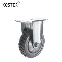 China 3inch to 5inch Industry Duty Grey Free Wheel Rubber Plastic Trolley Dustbin Caster Wheels for sale