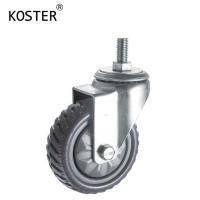 China 3inch to 5inch Industry Duty Grey Free Wheel Rubber Plastic Trolley Dustbin Caster Wheels for sale