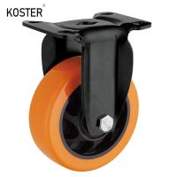 China 75mm 3inch Rotating PU/PVC Caster Wheel for Industrial Trolley Furniture in Orange for sale
