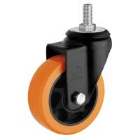 China 75mm 3inch Rotating PU/PVC Caster Wheel for Industrial Trolley Furniture in Orange for sale