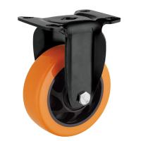 China Rotating Wheel 2.5inch Orange PU PVC Swivel Castor Wheels for Small Furniture for sale