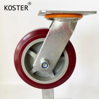 China 4inch 5inch 6inch 8inch Heavy Duty Industrial Roller Bearing PU Wheel with Steel Core Swivel Castor for sale