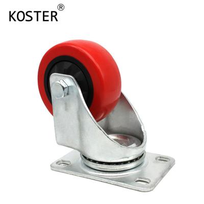 China PU Wheel Industrial Caster Swivel Plate with Side Brake 4