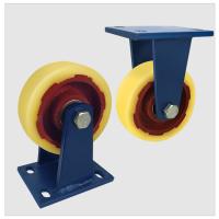 China 1000kg High Load Heavy Duty Red Iron Core Nylon Castor Wheel with Roller Bearing Type for sale