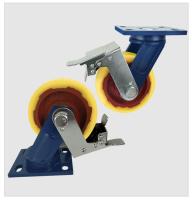 China 1000kg High Load Heavy Duty Red Iron Core Nylon Castor Wheel with Roller Bearing Type for sale