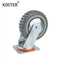China 4inch 5inch 6inch 8inch 350kg Heavy Duty Grey Rubber Free Castor Wheel Thickness 50mm for sale