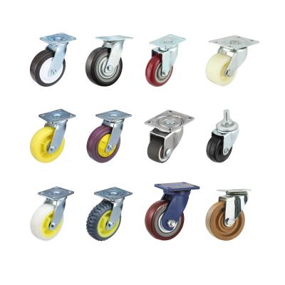 China Customization Industrial Trolley PVC Caster Wheel Top Plate Size 92*64mm with Brake for sale