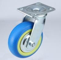 China Customization Industrial Trolley PVC Caster Wheel Top Plate Size 92*64mm with Brake for sale