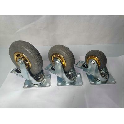 China Roller Bearing Heavy Duty Golden Castor with Lock and 100mm/125mm/150mm/200mm Diameter for sale