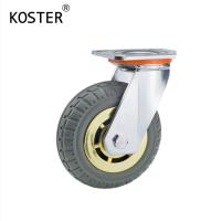 China 100mm/125mm/150mm/200mm Golden Caster Wheel with Brake and Locking Mechanism for sale