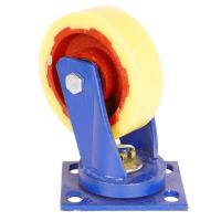 China 1000kg to 1.2 Ton Red Iron Core Nylon Caster Wheel with 50mm Thickness and Roller Bearing for sale