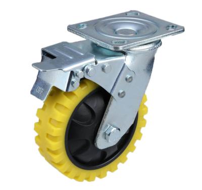 China 125mm Heavy Duty Bolt Furniture Caster with Brake Hole Distance 12*8.2mm Maximum Load 130kg for sale