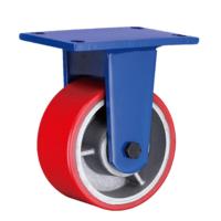 China Roller Bearing Heavy Duty 1 Ton Trolley Wheel with Zinc Plated Iron Core PU Caster Wheel for sale