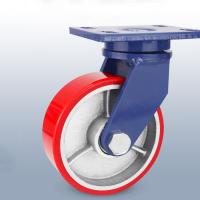 China Roller Bearing Heavy Duty 1 Ton Trolley Wheel with Zinc Plated Iron Core PU Caster Wheel for sale