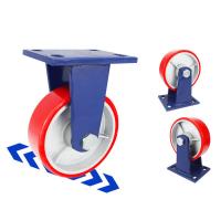 China Roller Bearing Heavy Duty 1 Ton Trolley Wheel with Zinc Plated Iron Core PU Caster Wheel for sale
