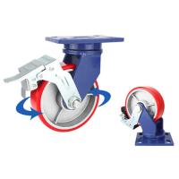 China Roller Bearing Heavy Duty 1 Ton Trolley Wheel with Zinc Plated Iron Core PU Caster Wheel for sale