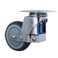 China Zinc Plated 5 Inch Fixed Shock Absorption Medium Duty Shock Absorber Caster and Wheel for sale