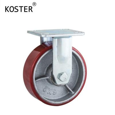 China PU Iron Injection Adjustable Caster Wheels with 32mm Thickness and Zinc Plated Finish for sale