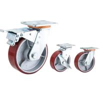 China PU Iron Injection Adjustable Caster Wheels with 32mm Thickness and Zinc Plated Finish for sale