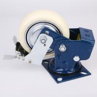 China Customized Red PU Swivel Type Shock Absorption Caster Wheel with Zinc Plated Finish for sale