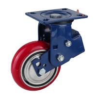China 8 Inch Heavy Duty Industrial Rotating Wheel Swivel Caster with Shock Absorption TPR/PVC for sale