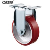 China 80kg Loading Swivel PU Industrial Caster Wheel with Customized Request and Zinc Plated for sale