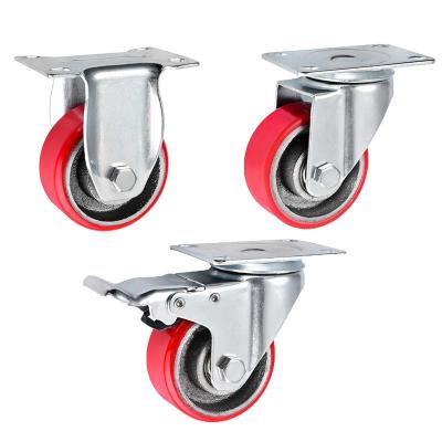 China Heavy Duty PU Caster Wheel for Sewing Machine Load 100kg/110kg/130kg Ball Bearing for sale