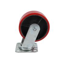 China 100mm/150mm/200mm Swivel Brake PU Wheels Caster for Heavy Duty Cableway Trolley Hanger for sale