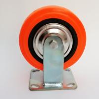 China Package Gross Weight 1.000kg Heavy Duty Orange Polyurethane Swivel Caster Wheel with Brake for sale