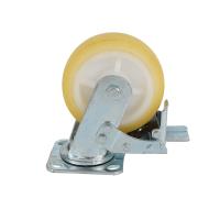 China 100mm/125mm/150mm/200mm Diameter Yellow Transparent TPR Heavy Duty Swivel Lock Caster for sale