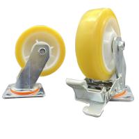 China 100mm/125mm/150mm/200mm Diameter Yellow Transparent TPR Heavy Duty Swivel Lock Caster for sale