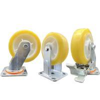China 100mm/125mm/150mm/200mm Diameter Yellow Transparent TPR Heavy Duty Swivel Lock Caster for sale
