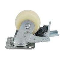 China 4 5 6 8inch 600kg Load Heavy Duty White Nylon Swivel Casters Wheels with Brake 50mm Thick for sale