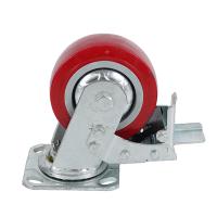 China Customization 4inch 5inch 6inch 8inch Heavy Duty Industry Red PU PVC Swivel Casters Wheels for sale