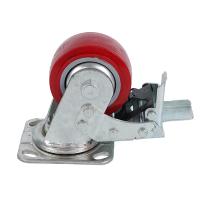 China Customization 4inch 5inch 6inch 8inch Heavy Duty Industry Red PU PVC Swivel Casters Wheels for sale